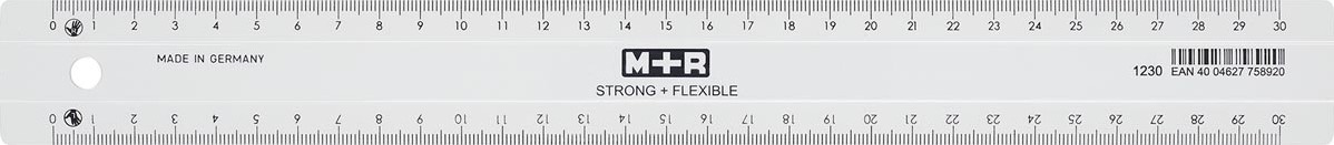 M+R Strong & Flexibel latte, avec échelle de mesure pour droitiers et ...