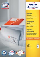 Avery Zweckform 3423, Universele etiketten, Ultragrip, wit, 100 vel, 16 ...